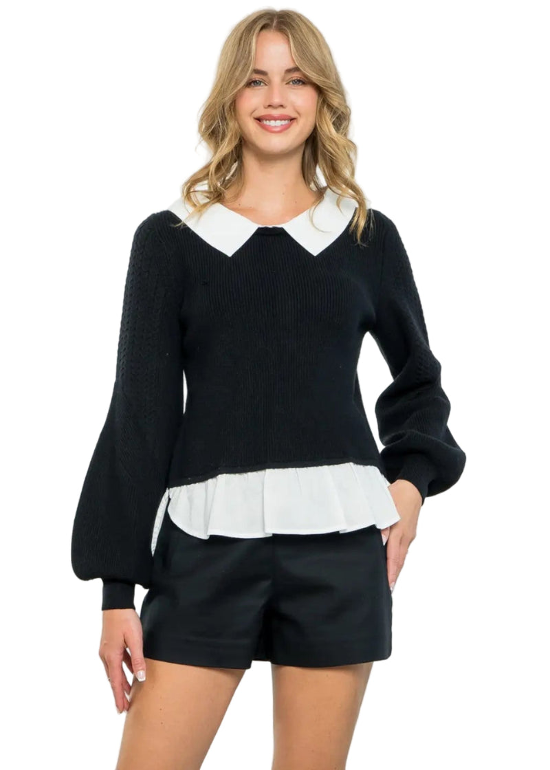 Collared Detail Sweater – Soca Clothing
